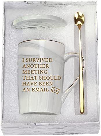 Amazon.com: WENSSY Email Mug I Survived Another Meeting That Should ...