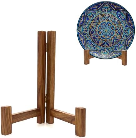 Amazon.com: MyGift 11 Inch Plate Display Stands, Rustic Burnt Solid ...