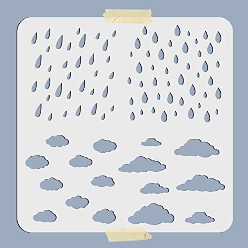 MAYJOYDIY Raindrop Cloud Stencil Sky Cloud Stencils for Painting 30 ...