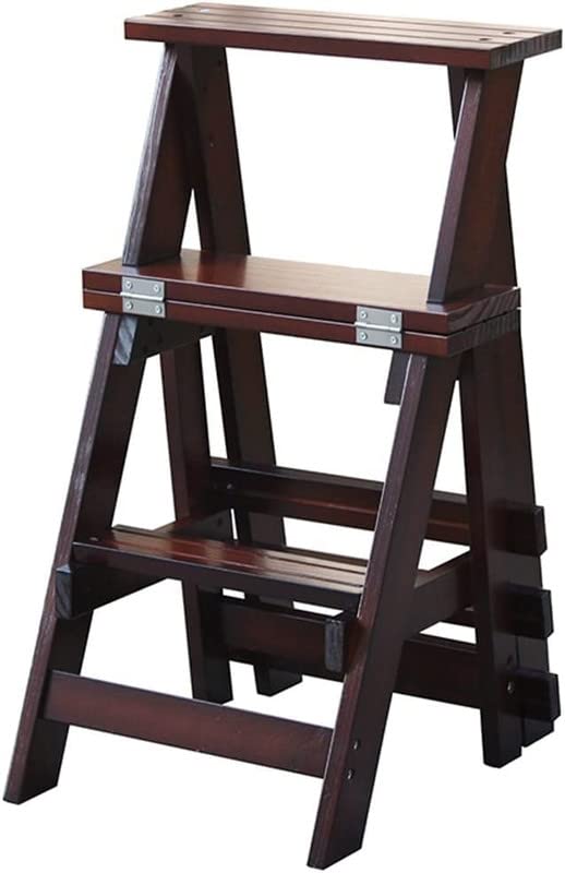 EARLYWOOD Multifunctional Wooden Four Step Stool for Kitchen and Home ...