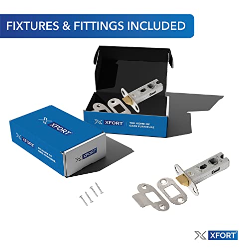 XFORT Nickel Plated Radius Tubular Latch, Two 75mm Nickel Plated Radius ...
