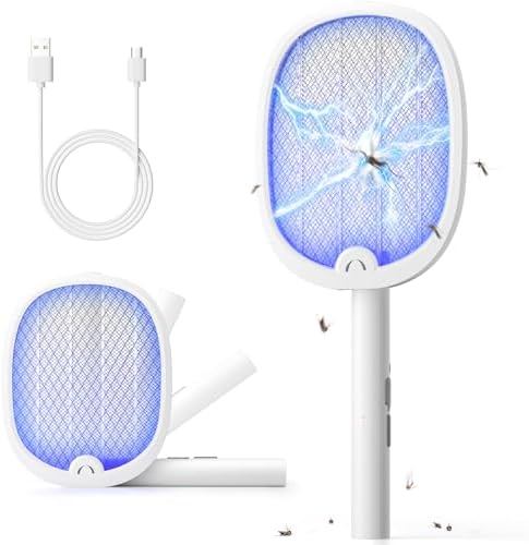 YISSVIC Electric Fly Swatter 4000V Bug Zapper Racket Rechargeable ...