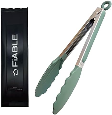 Buy FiABLE Premium Steel and Silicone Food Tongs for Kitchen, Barbeque ...
