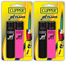 Amazon.com: Clipper Lighter Jet Flame 2 pk Blister- 4 Lighters - Safe ...