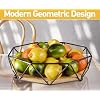 Amazon.com: Fruit Bowl for Kitchen Counter - 12"W Metal & Wood Modern ...