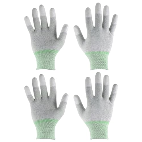 QUARKZMAN 2 Pares Guantes ESD Antiestáticos Fibra Carbono
