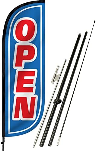 Amazon.com : FSFLAG Open Feather Flag, Open Flag for Business with Pole ...