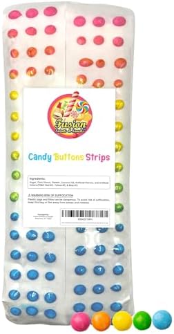 Amazon.com : Candy Buttons Strips, Rainbow Buttons on Paper, Approximately 50 Strips of Fruit ...
