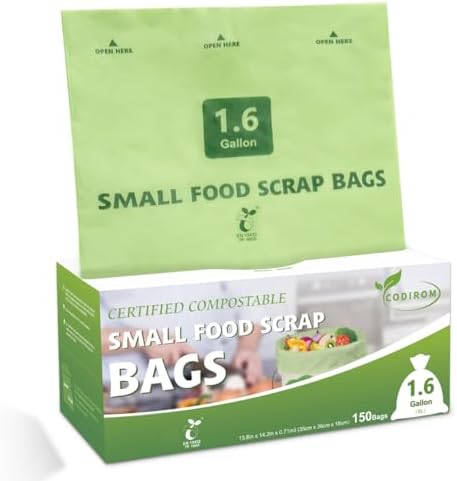 Amazon.com: AIRNEX Compostable Trash Bags Small 1.6 Gal - 50 Count ...