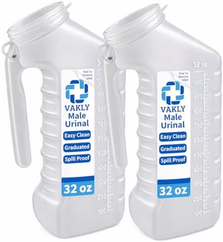 Amazon.com: Vakly Male Urinal Bottle with Cover & Handle – Portable ...