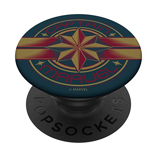 Marvel Captain Marvel Movie Retro Red Yellow Logo PopSockets Standard ...