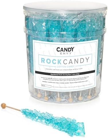 Amazon.com : Candy Envy - Blue Rock Candy Sugar Sticks - Blue Raspberry ...