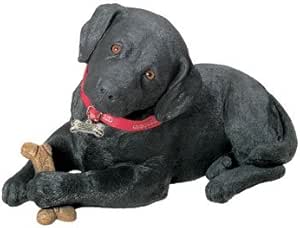 Amazon.com: Sandicast Life Size Labrador Retriever Pup Statue, BLACK ...