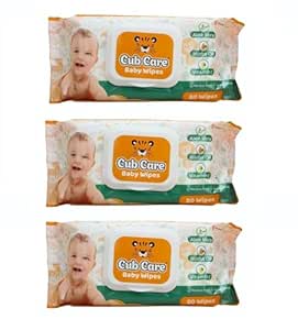 Amazon.in: Buy Cub Care Baby Wipes 80 Wipes(pack of 3) Online at Best ...