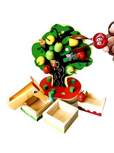 Hungry Cutters Apple Picking Magnetic Tree Toy. Color Sorting Bird ...