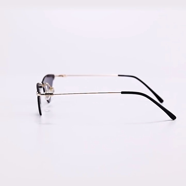Watch Small Triangle Sunglasses For Women Rimless Metal Geometry Frame ...
