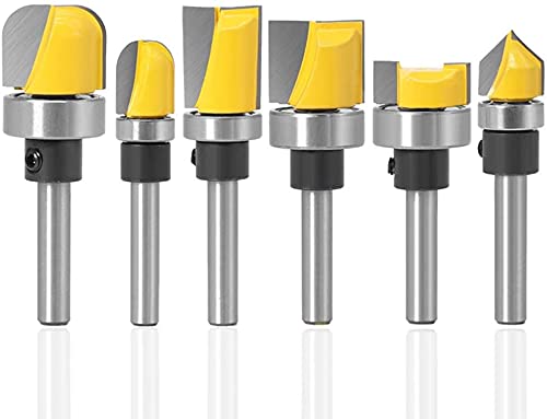 Yakamoz 6Pcs Assorted Edge 1/4 Inch Shank Treatment Grooving Router Bit ...