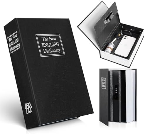 Book Safe with Combination Lock, Dictionary Style Hidden Safe Box for ...