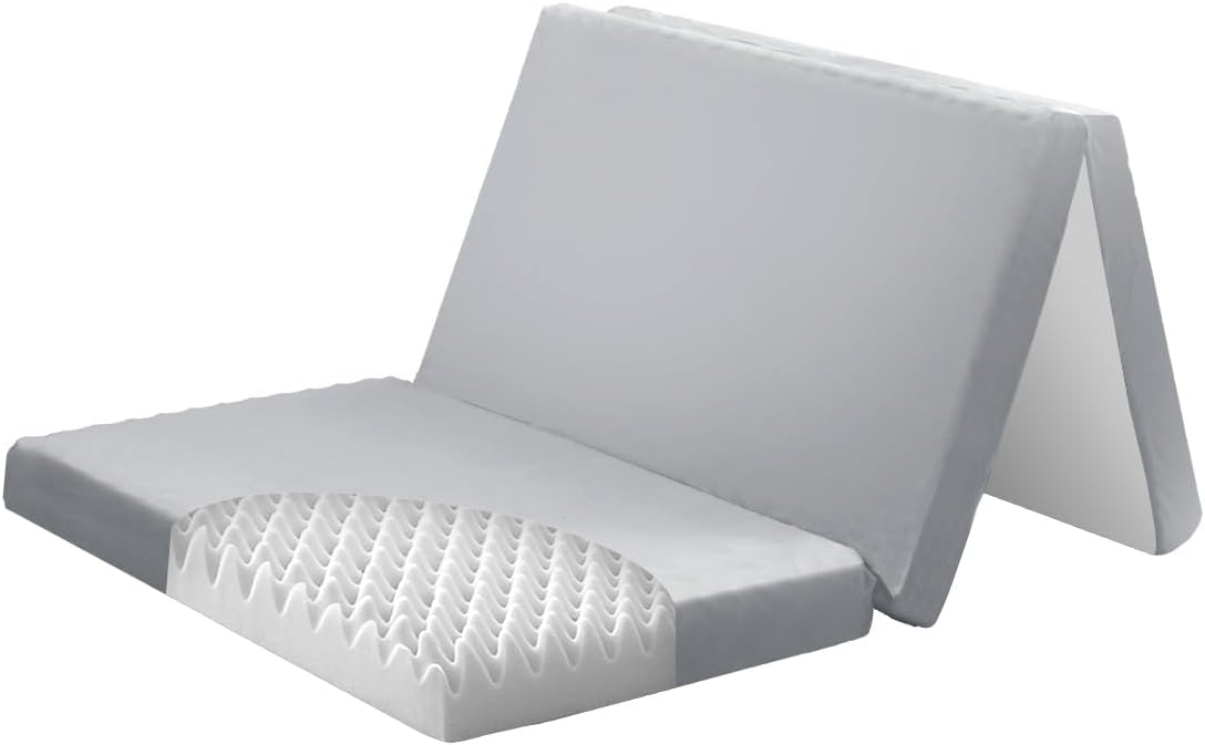 Amazon｜WEIMALL マットレス シングル 三つ折り 極厚10cm 硬め 高反発 190N 密度25D 凸凹 点で支える プロファイル加工 折り畳み 洗えるカバー ベッドマットレス ...