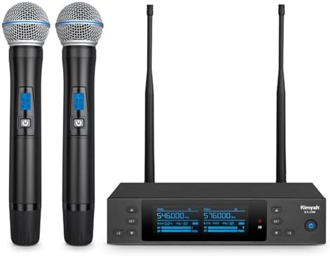 Amazon.com: Kimyah Wireless Microphones System, 2x100 Channels Metal ...