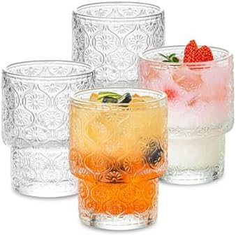 Amazon.com | Set of 8 Romantic Vintage Goblet glassware, Charming ...