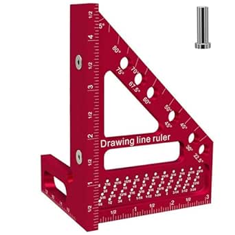 3D Multi-Angle Measuring Ruler 22.5-90Degree Aluminum Alloy Woodworking ...