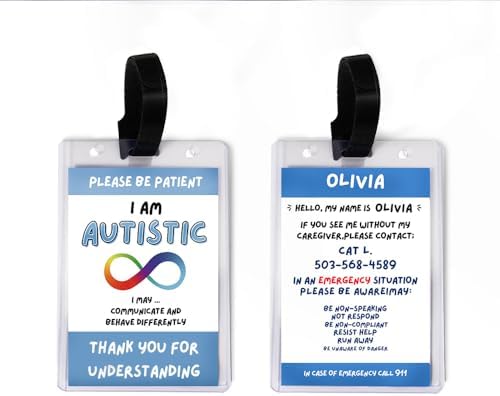 Personalized Autism Card for Communication, Custom Autism Cards Lanyard ...