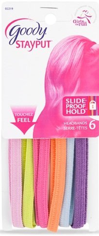 Amazon.com : Goody Girls Slide Proof 6MM Hidden Tread Headwraps 6CT ...