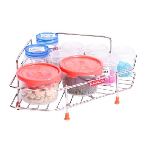 Corner Shape Stand Stainless Steel Multipurpose Storage Rack - Kitchen ...