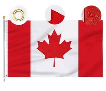 Canada Flag, 2X3Ft Premium Canadian Flags - Embroidered Maple Leaf ...