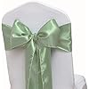 Amazon.com: ZSJFMF Pack of 50 Satin Sage Green Chair Sashes Bows Universal Chair Ribbons Ties ...