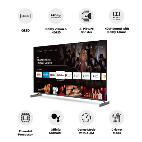 Vu 139 cm (55 inches) Premium Series 4K Ultra HD Smart Android QLED TV ...