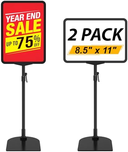 Amazon.com : VAIIGO Sign Holder Stand 8.5"x11", 2 Pack Table Top Sign ...