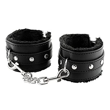Online Trends Adjustable Pu Leather Handcuff | Black, Adults : Amazon ...