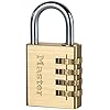 Amazon.com: Master Lock 604EURD 4-Digit Combination Padlock with ...