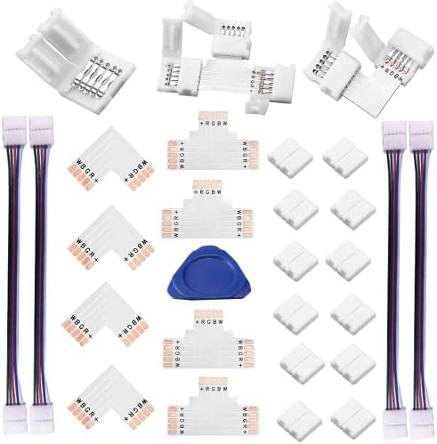 LitaElek 20pcs RGBW LED Strip Connector 5-Pin 10mm Wide for 5050 LED ...