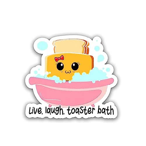 Amazon.com: Miraki Live Laugh Toaster Bath Sticker, Toaster Bath Bomb ...