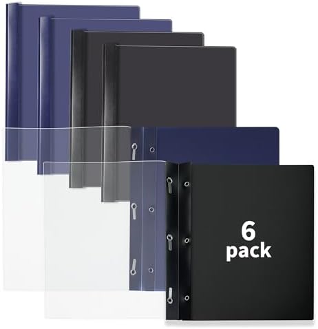 Amazon.com : Binditek 6 Pack Clear Front Report Covers with 3 Prongs ...