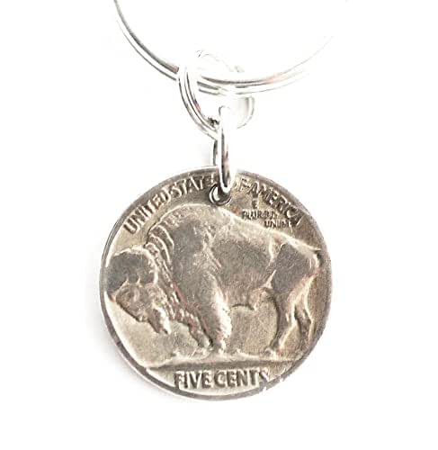 Amazon.com: Buffalo Nickel Key Ring, 1935 U.S. Coin Keychain : Handmade ...