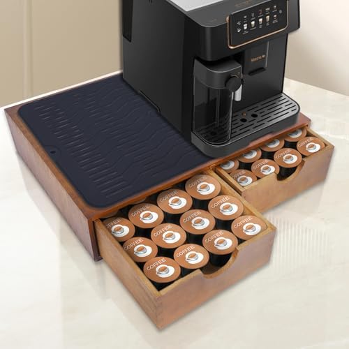 Amazon.com: Wooden Coffee Pod Holder Drawer With Silicone Non-Slip Pad ...