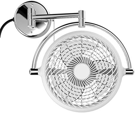 Amazon.com: VIVI- 8 in. Wall Mount Swivel Fan with Folding Arm (White ...