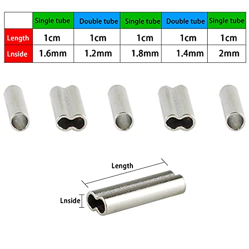 Snapklik.com : Wire Rope Crimping Loop Sleeves 250Pcs Single And Double ...