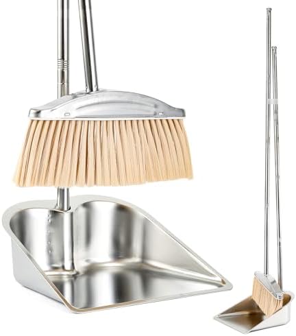 Amazon.com: Broom with Dustpan Combo Set, Brooms for Sweeping Indoor ...