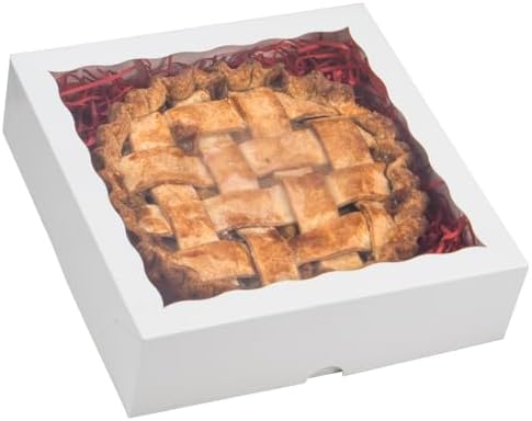 Amazon.com: RomanticBaking 24pcs 10x10x2.5 Inches White Pie Boxes ...