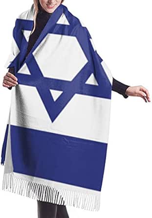 Israeli Flag Oversized Scarf - Winter Warm Shawl Wrap - 77x27 Inch Cape ...