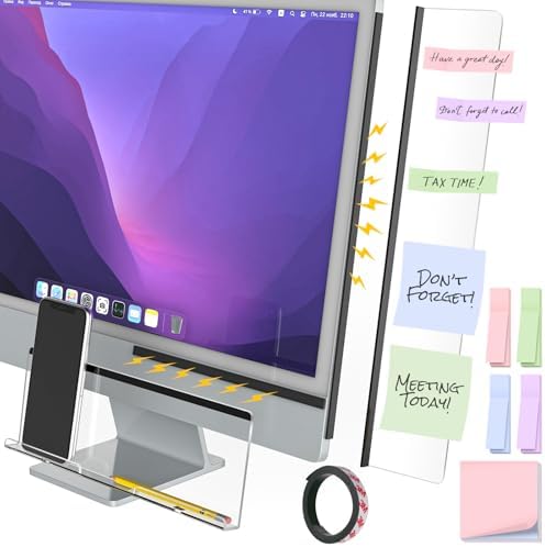 Amazon.com: NiHome 2-Pack Magnetic Acrylic Monitor Memo Boards with ...