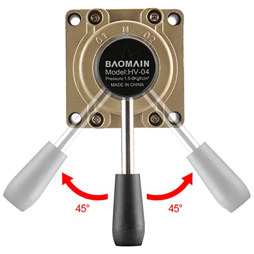 Baomain Rotary Lever Hand Valve HV-04 PT1/2 Air Flow Control 3 Position ...