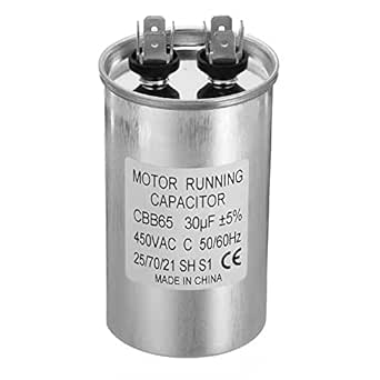 PATIKIL 30uF ±5% 30MDF 450V AC Fan Start Capacitor, CBB65 Circular Run Capacitor for AC Motor ...