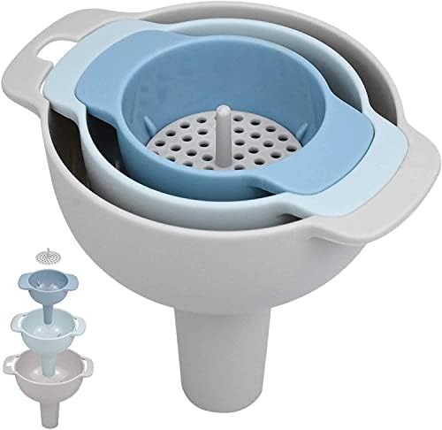 XSKY 3 in 1 Multifunctional Kitchen Filter Oil Pot Funnel Set with ...