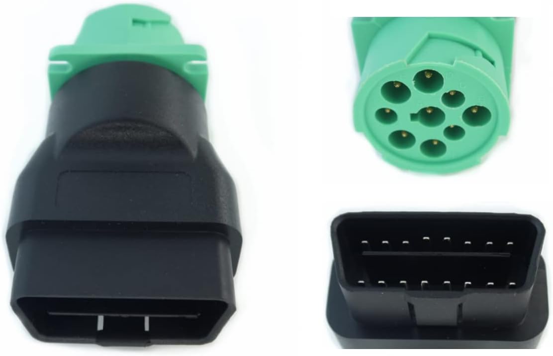 Amazon.com: WBLD 16pin OBDii OBD2 Male to J1939 Female Adapter Type2 Green 9pin for Volvo Mack ...